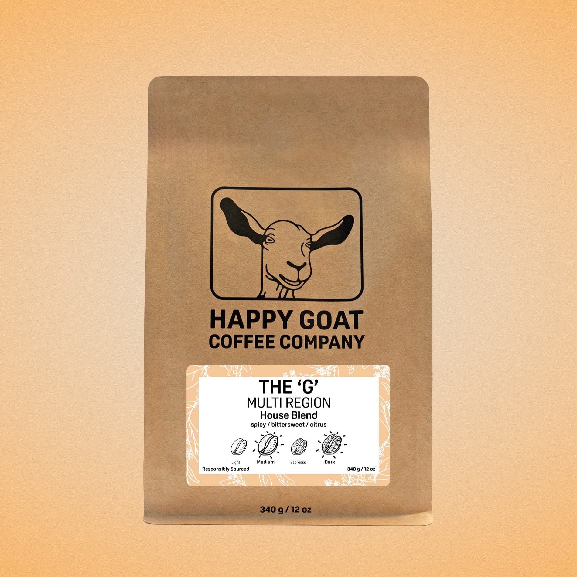 The "G": House Blend of Medium and Dark Roast Coffee Beans